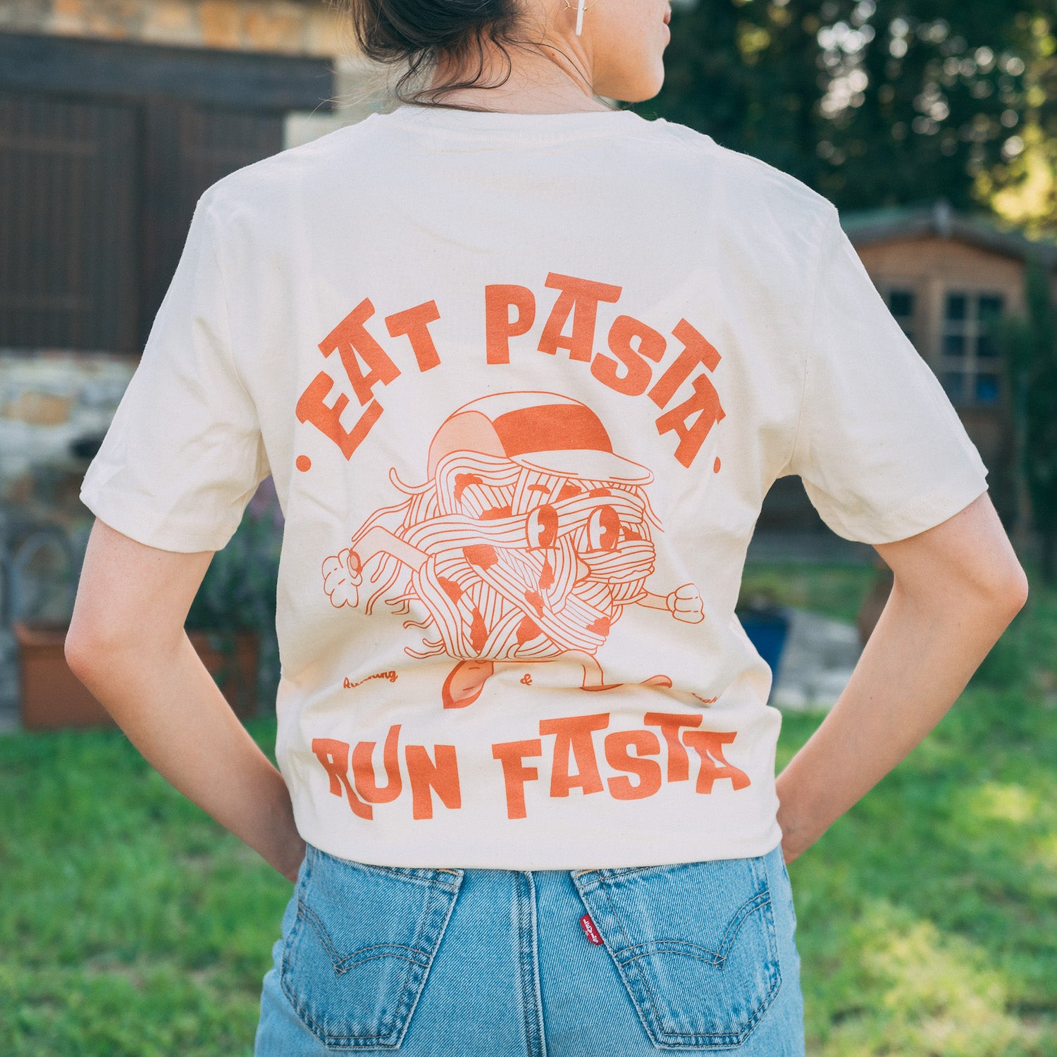 T-shirt Running - Eat Pasta Run Fasta – Sport à l'Affiche