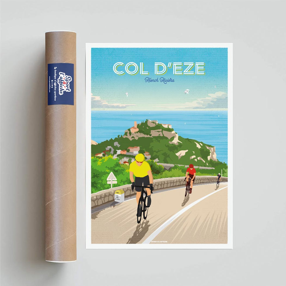 Affiche Cyclisme - Affiche Col d'Eze - Affiche Nice French Riviera ...