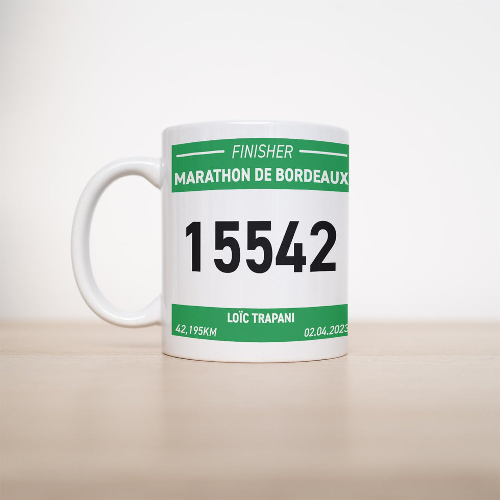 Mug Running Dossard Personnalisé – Sport à l'Affiche