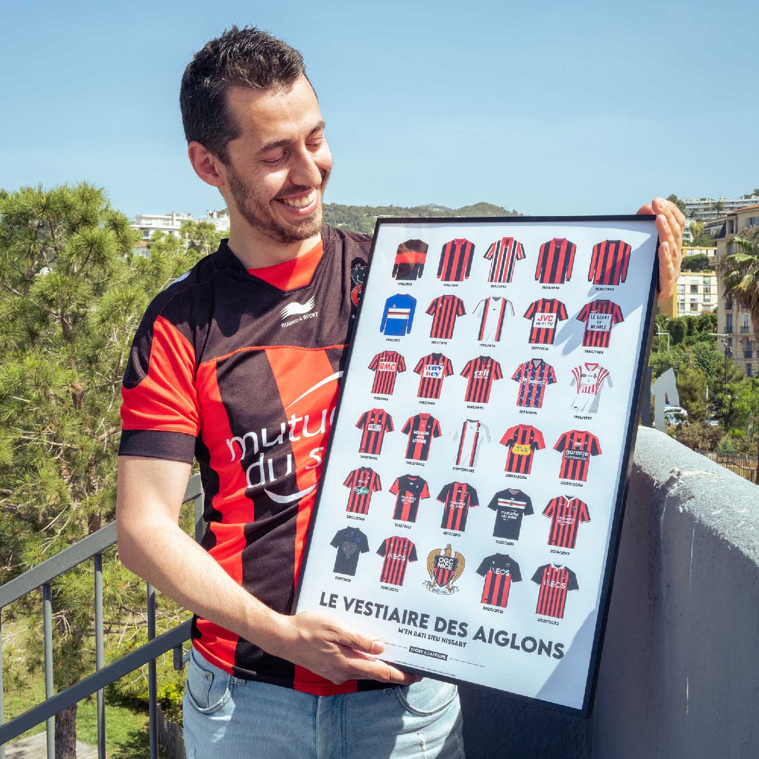 Affiche OGC Nice | Poster OGCN | Affiche Maillots OGC Nice – Sport à l ...