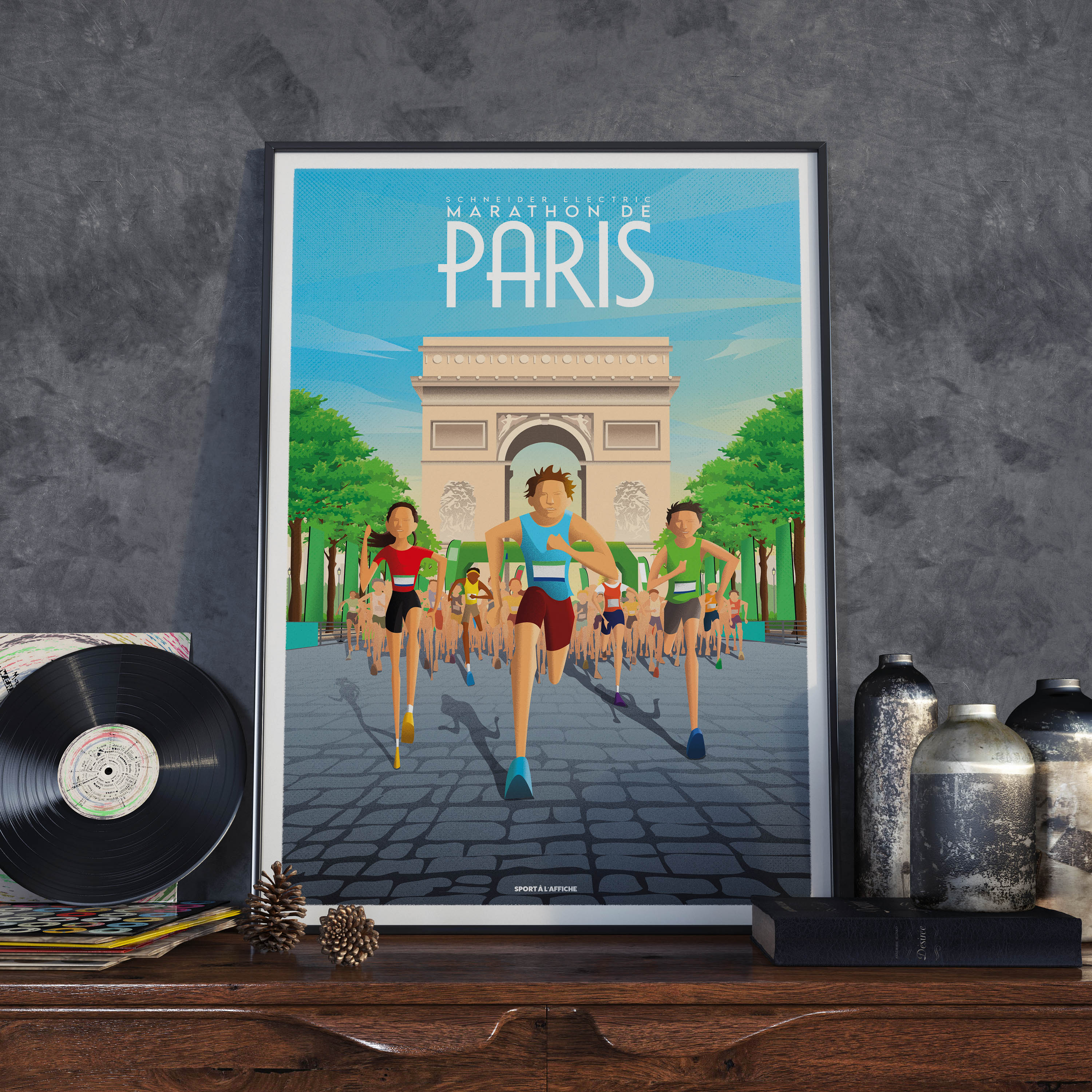 Affiche Running - Illustration Marathon de Paris – Sport à l'Affiche